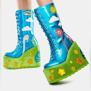YRU | Shoes | X Teletubbies Dune Laceup Boots Never Wornyru Green And ...